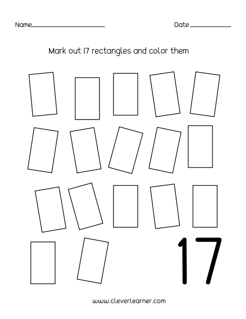Number 17 Tracing Worksheets For Preschool - Name Tracing Generator Free