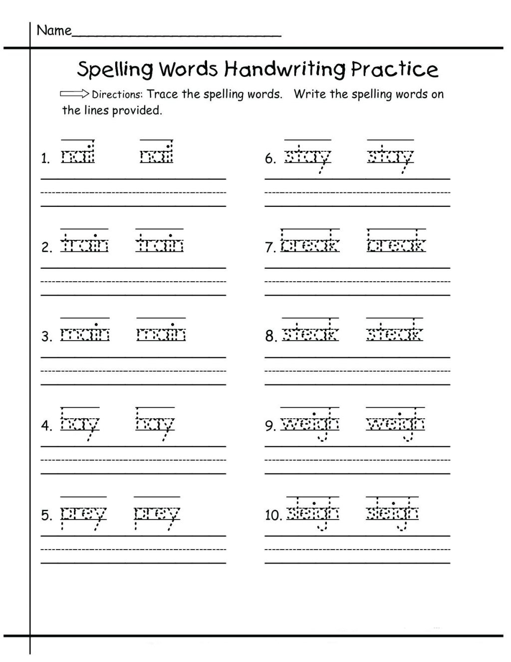 Sentence Tracing Worksheets For Kindergarten Name Tracing Generator Free